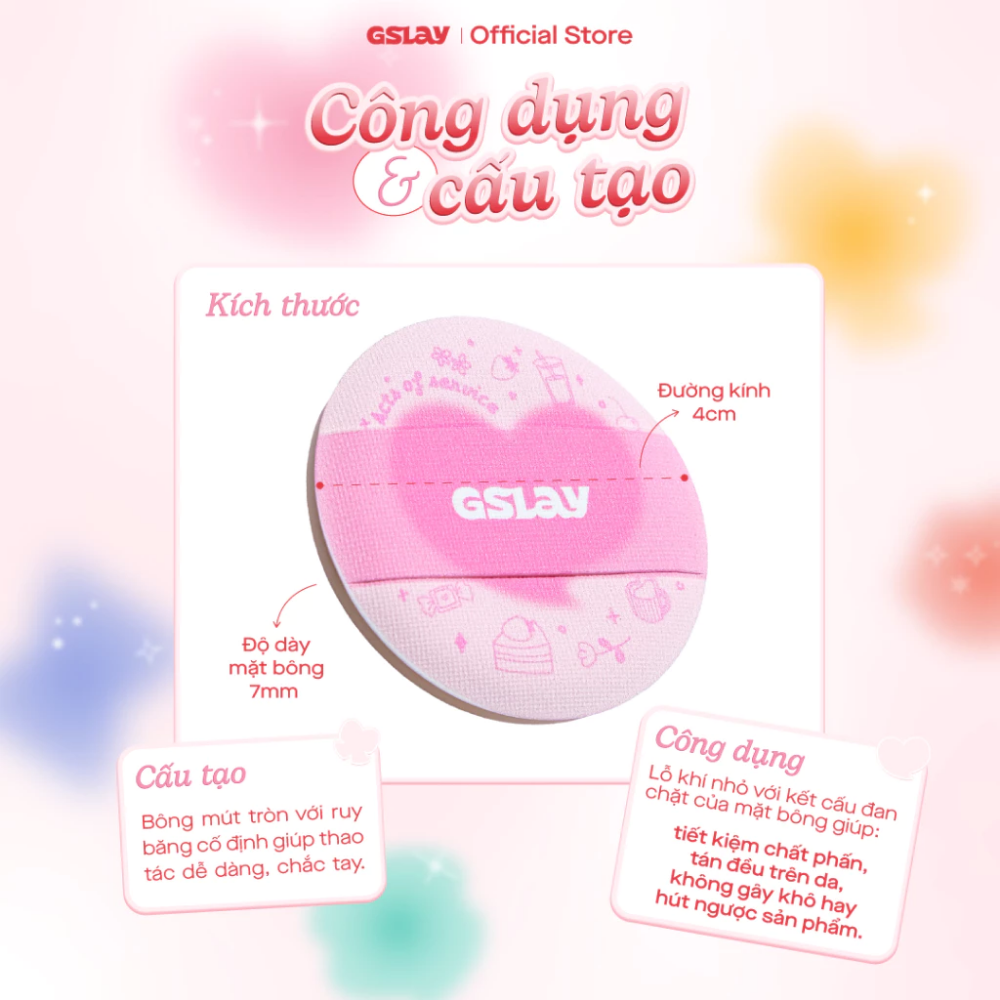 Mút Trang Điểm Mini Đánh Má Hồng Tiện Lợi GSLAY Cheeky Puff ( Hộp 1 cái ...