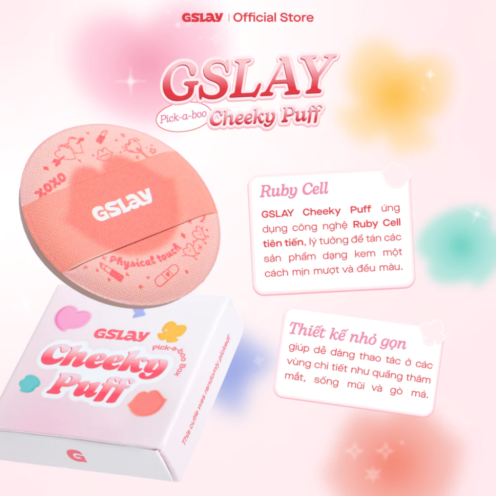 Mút Trang Điểm Mini Đánh Má Hồng Tiện Lợi GSLAY Cheeky Puff ( Hộp 1 cái ...