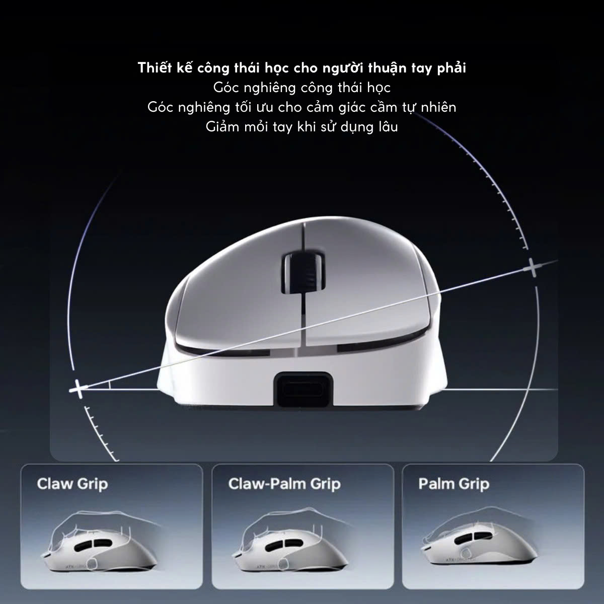 Chuột chơi game không dây form công thái học ATK Y9 Ultimate ...