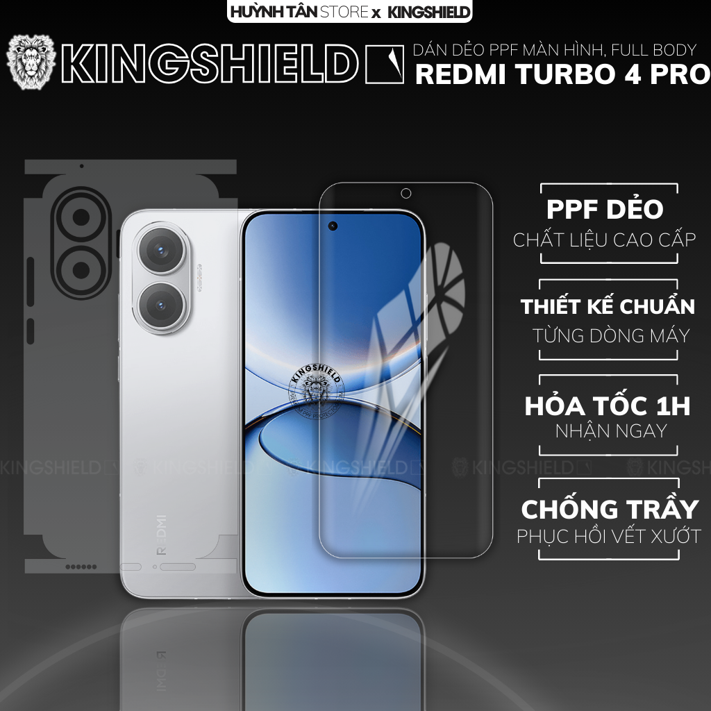 Dán dẻo PPF màn hình full bodyxiaomi redmi turbo 4 pro trong suốt, nhám ...