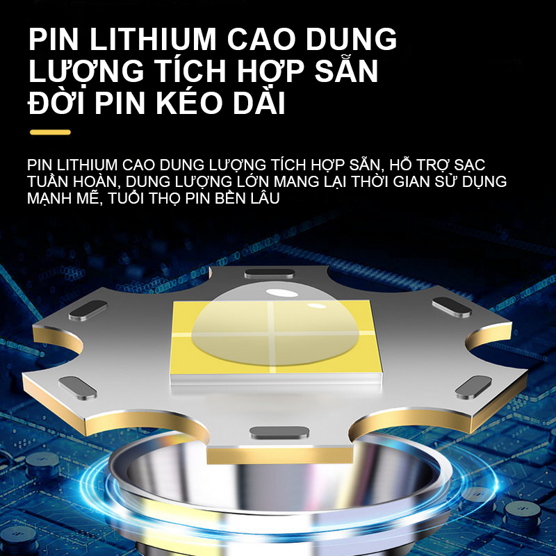 OOKAS Đèn pin đa năng mới, có đèn bên hông, zoom kéo dài, sạc Type-C ...