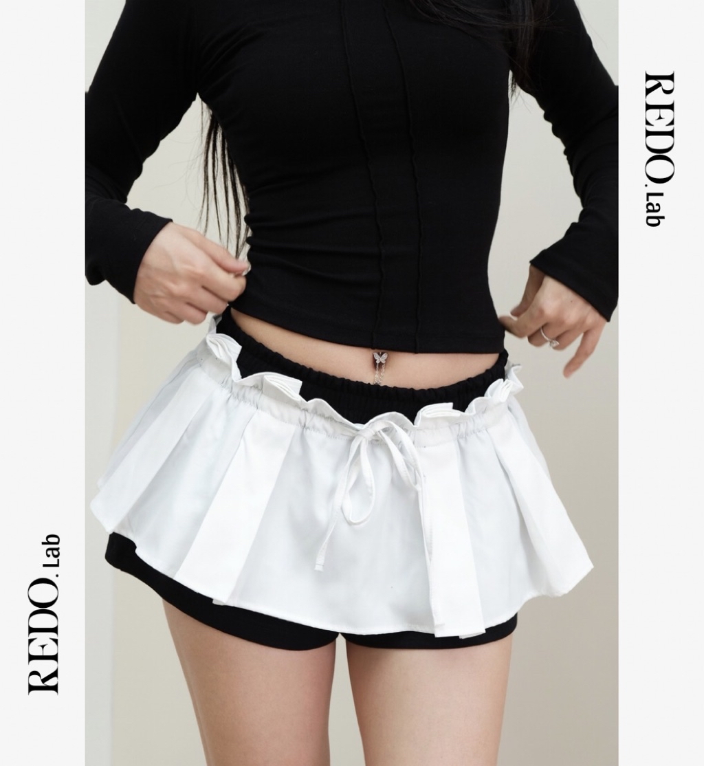 | Mở bán REDO | QUẦN VÁY BÈO TẦNG LAYER LƯNG CHUN COTTON CÓ DÂY RÚT ...