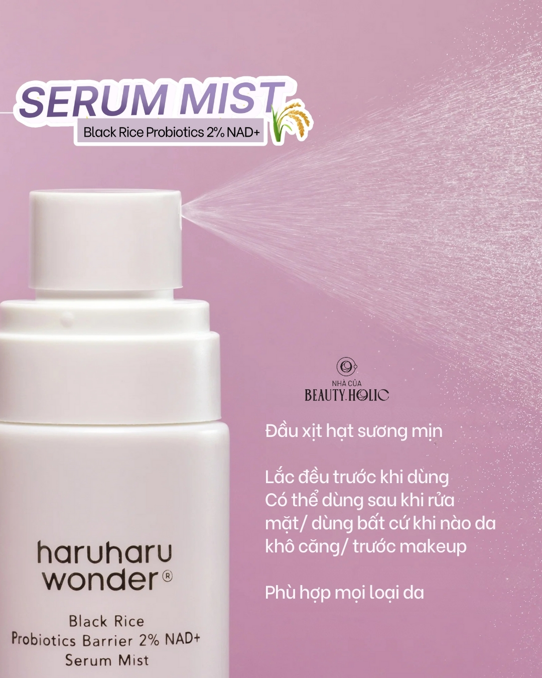 Xịt khoáng chống lão hoá gạo đen HARUHARU WONDER BLACK RICE PROBIOTICS ...