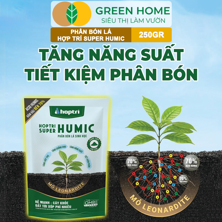 Phân Bón Lá Hợp Trí Super Humic GreenHome, Gói 250gr, Rễ Mạnh, Cây Khỏe ...