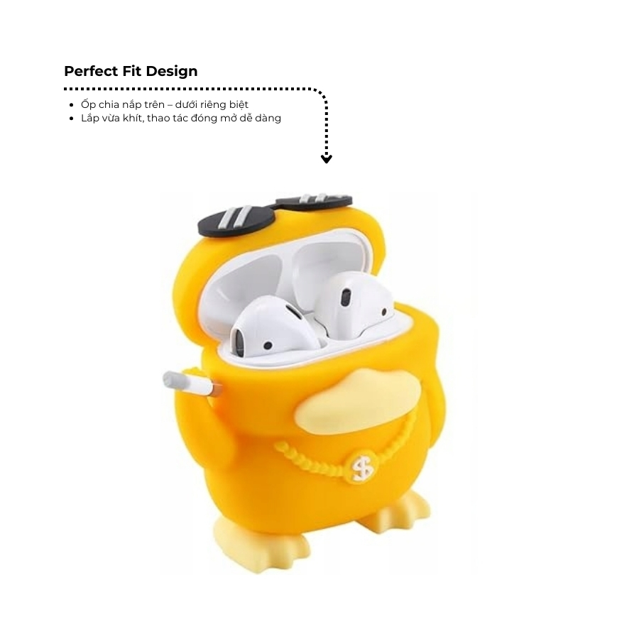 Vỏ ốp case airpods 1 2 3 4 pro pro2 pro3, case bảo vệ ốp tai nghe vỏ airpod bluetooth vịt kính ...