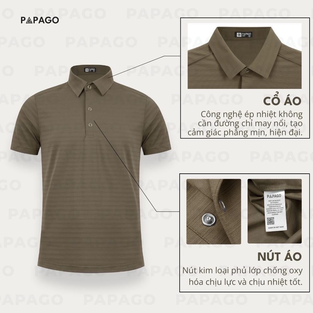 [MỚI] Áo Polo Trung Niên PAPAGO Cổ Sơ Mi Ép Cao Cấp Sang Trọng Form ...