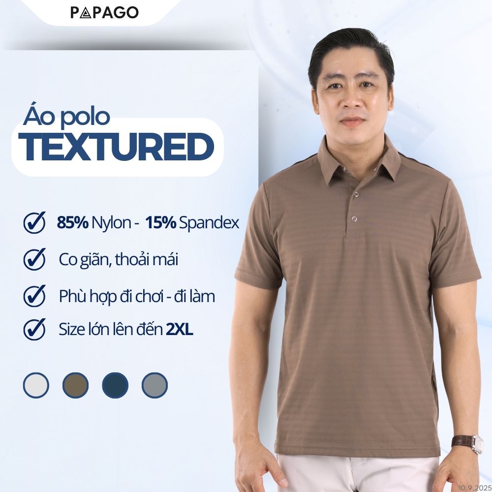 [MỚI] Áo Polo Trung Niên PAPAGO Cổ Sơ Mi Ép Cao Cấp Sang Trọng Form ...