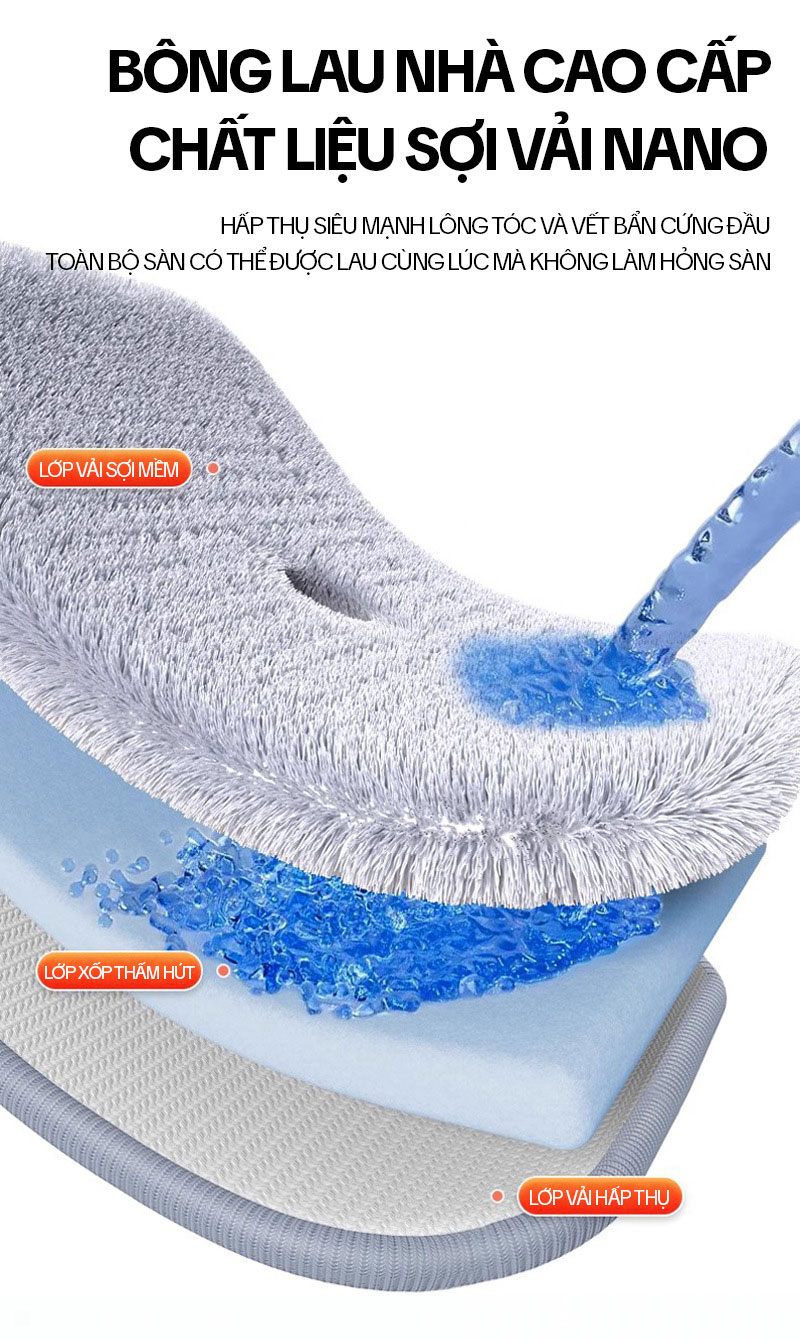 Bộ Cây Lau Nhà Tách Nước Bẩn KITIMOP PRO N08, Thùng Lau Nhà Tự Vắt ...