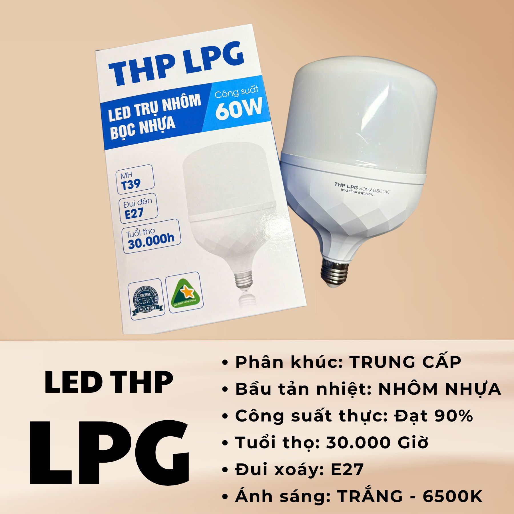 Bóng đèn LED THP MAX CAO CẤP 60W 50W 40W 30W 20W siêu sáng tiết kiệm ...
