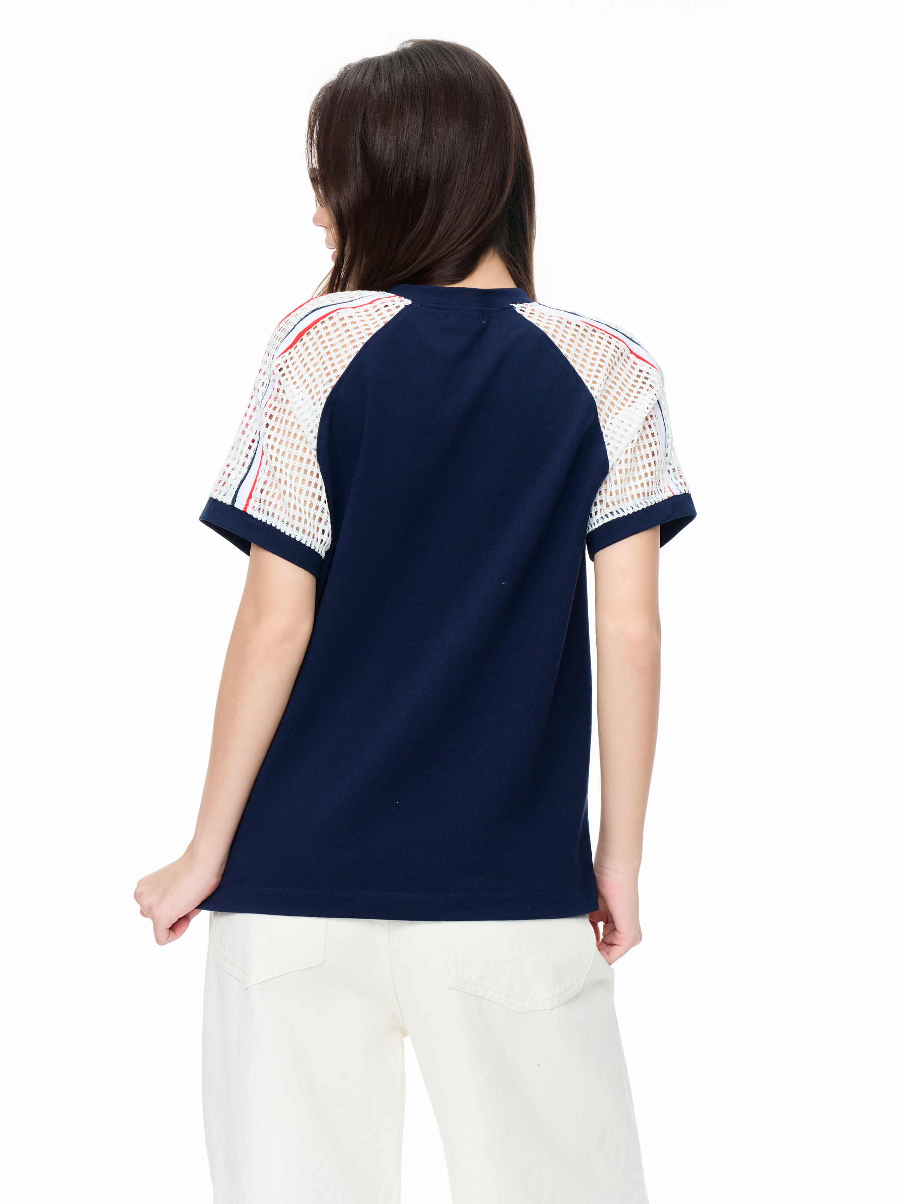 CARA Áo babytee nữ Shiny thun cá sấu tay phối lưới cá tính | Shopee ...