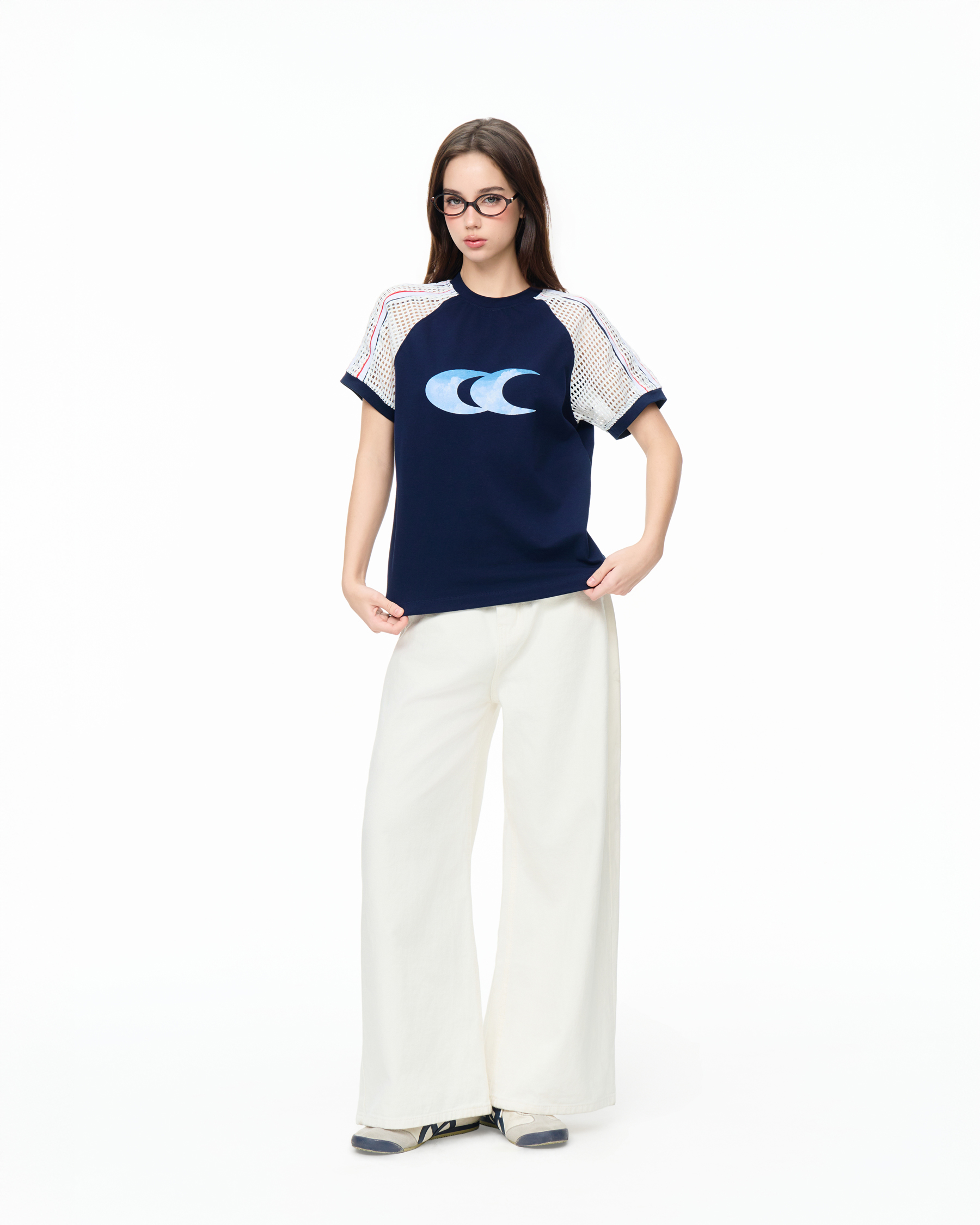 CARA Áo babytee nữ Shiny thun cá sấu tay phối lưới cá tính | Shopee ...