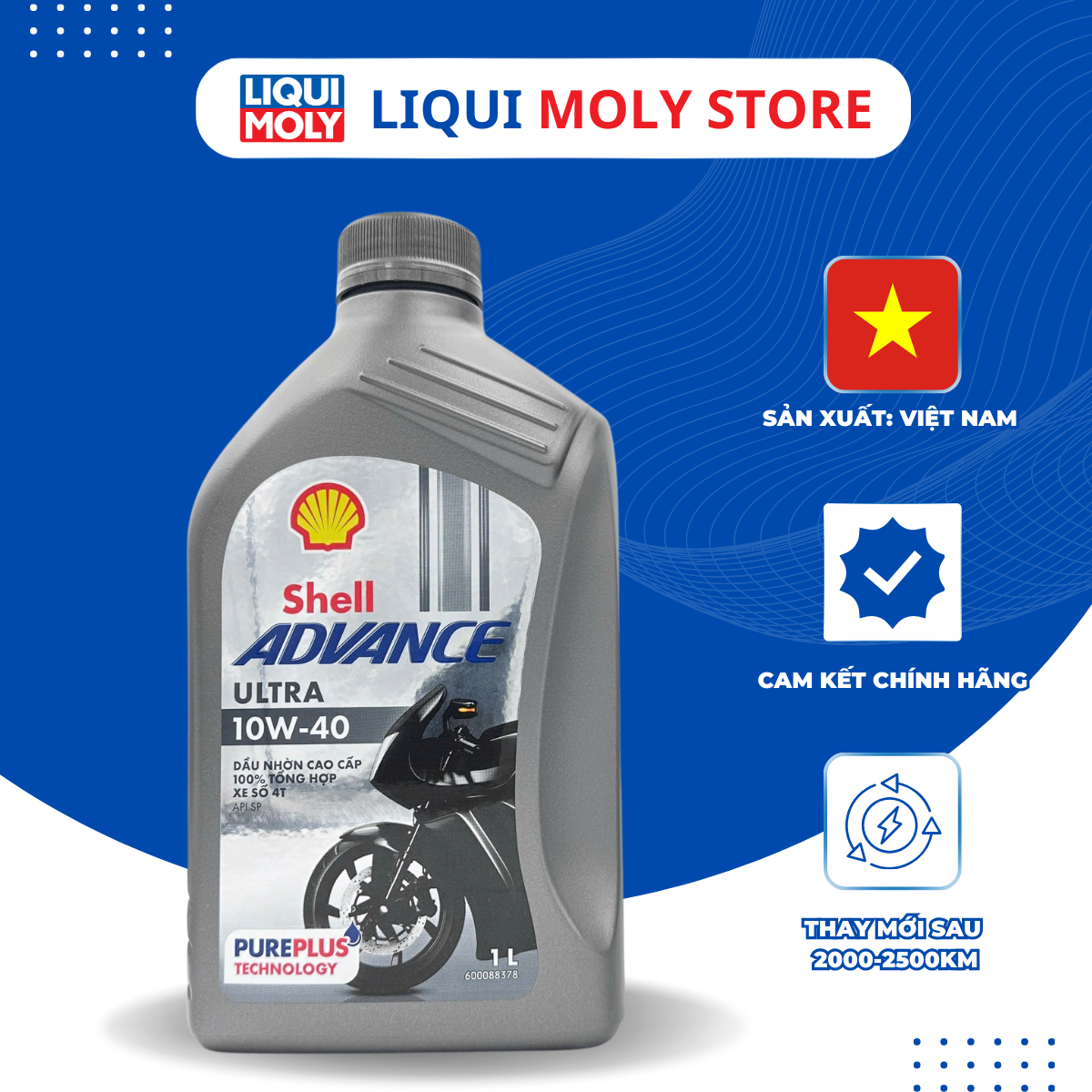 Shell Advance Ultra 10W40 nhớt tông hợp cao cấp dành cho xe số, côn tay ...