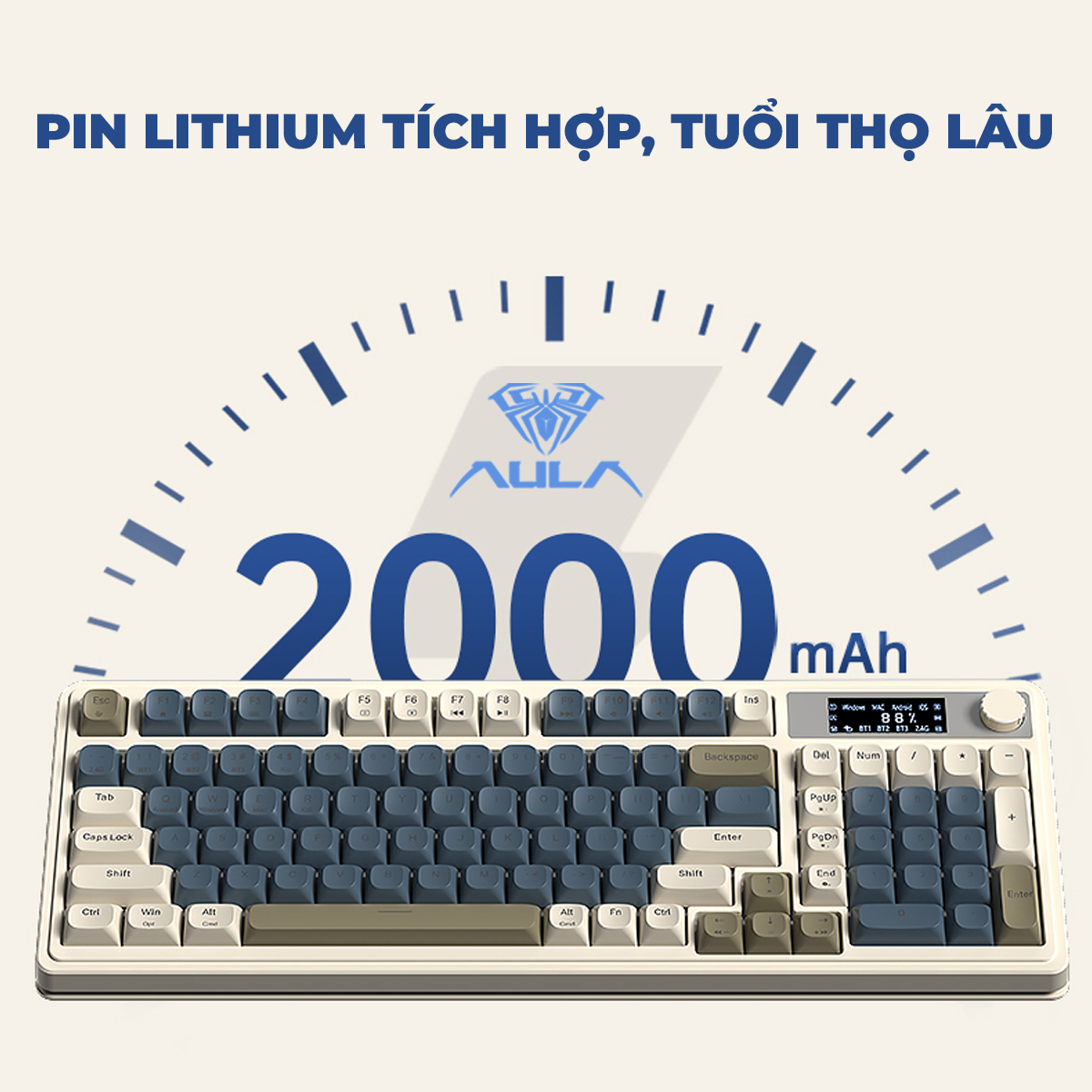 Bàn phím giả cơ gaming 3 mode kết nối AULA S99 PRO gõ tiếng êm, màn ...