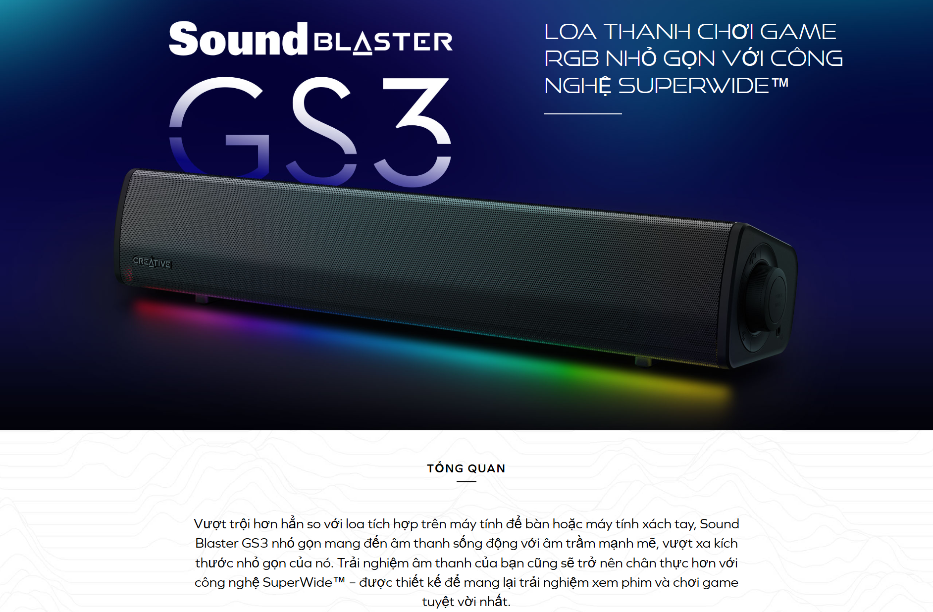 Loa soundbar CREATIVE Sound Blaster GS3, Công suất đỉnh 24W, Bluetooth ...