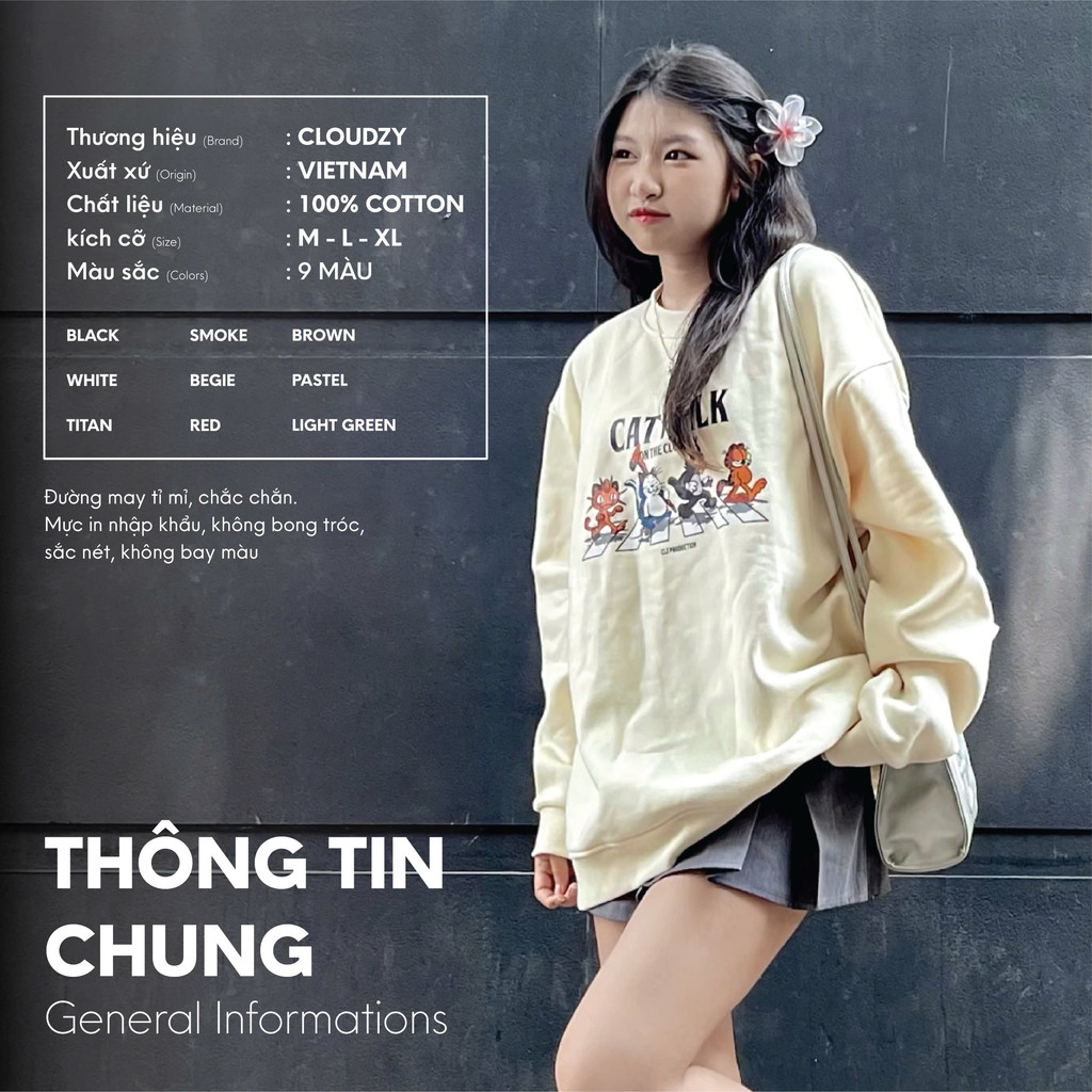 Áo sweater nam nữ unisex form rộng len nỉ local brand đẹp cặp đôi ...