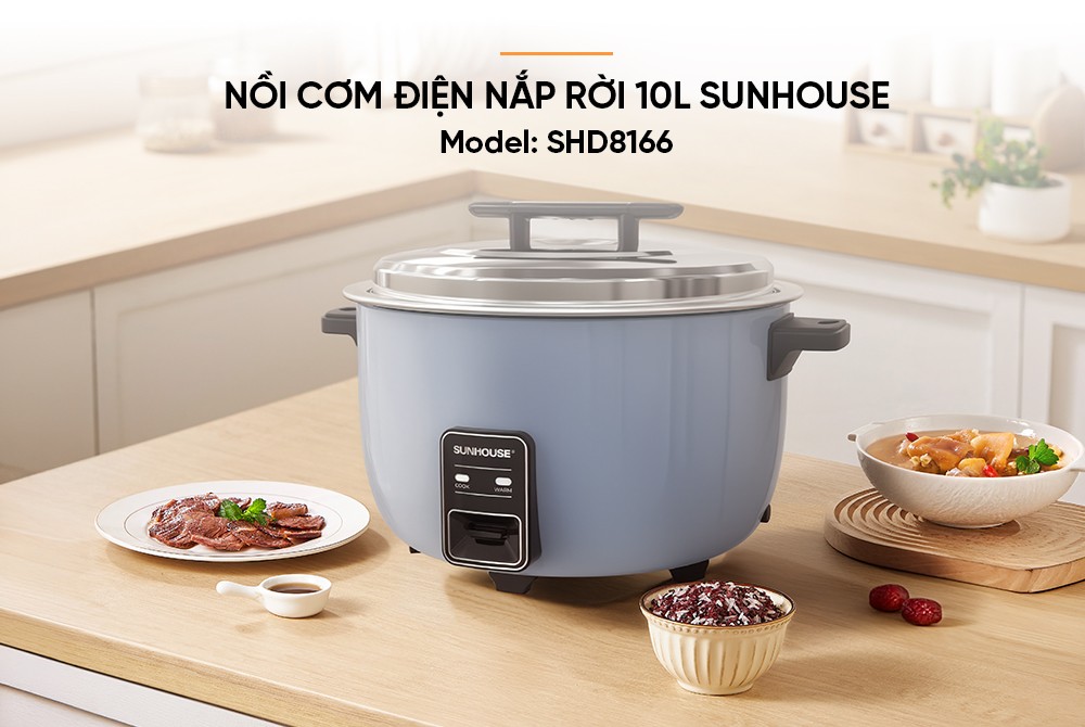 Nồi Cơm Điện Nắp Rời 10L Sunhouse SHD8166 - Bảo Hành 12 Tháng, Lòng Nồi ...