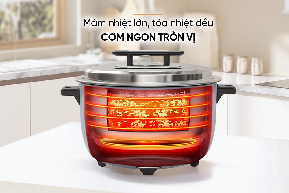 Nồi Cơm Điện Nắp Rời 10L Sunhouse SHD8166 - Bảo Hành 12 Tháng, Lòng Nồi ...