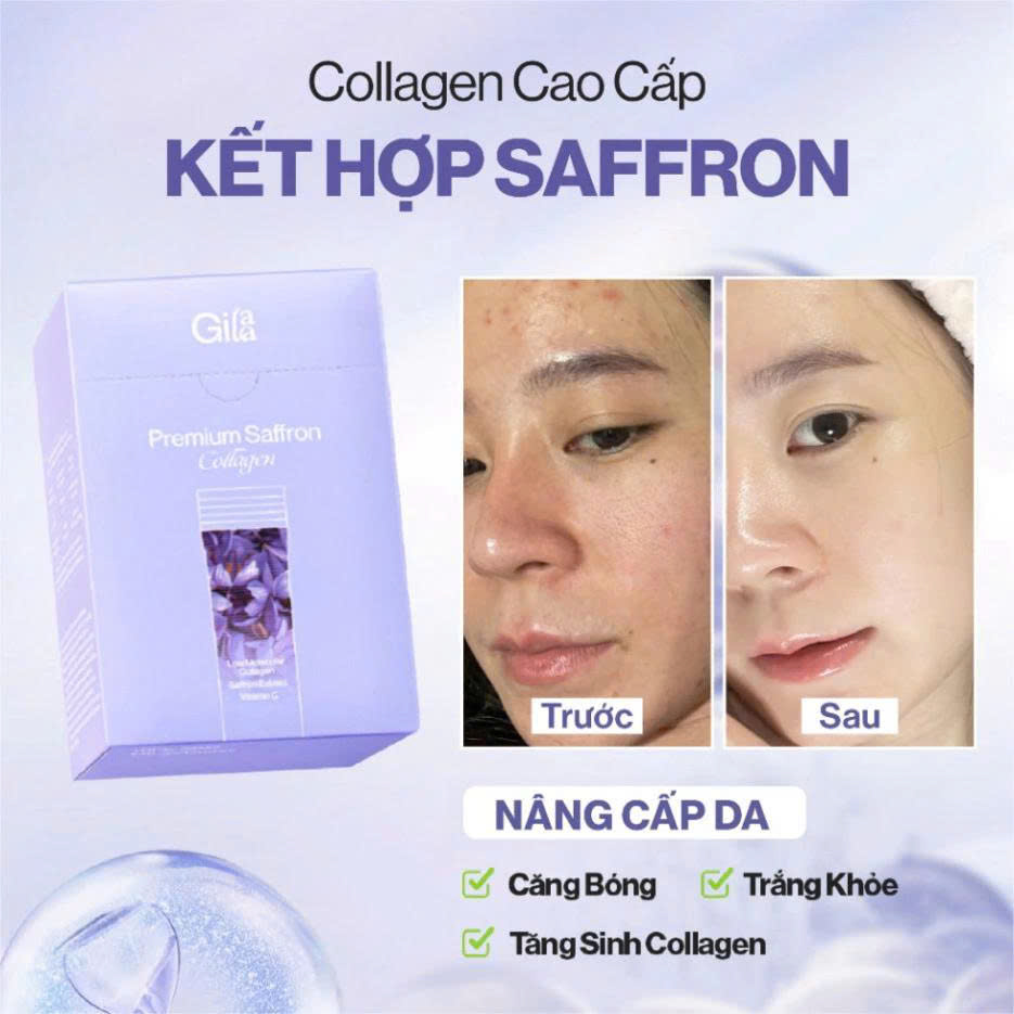 THỰC PHẨM BỔ SUNG COLLAGEN GILAA PREMIUM SAFFRON 120g/hộp (2gx 60 gói ...