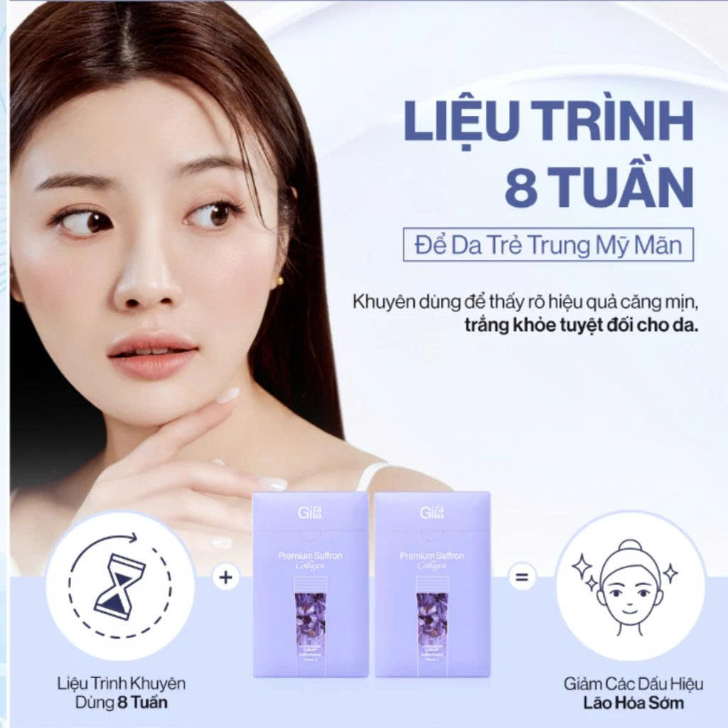 THỰC PHẨM BỔ SUNG COLLAGEN GILAA PREMIUM SAFFRON 120g/hộp (2gx 60 gói ...