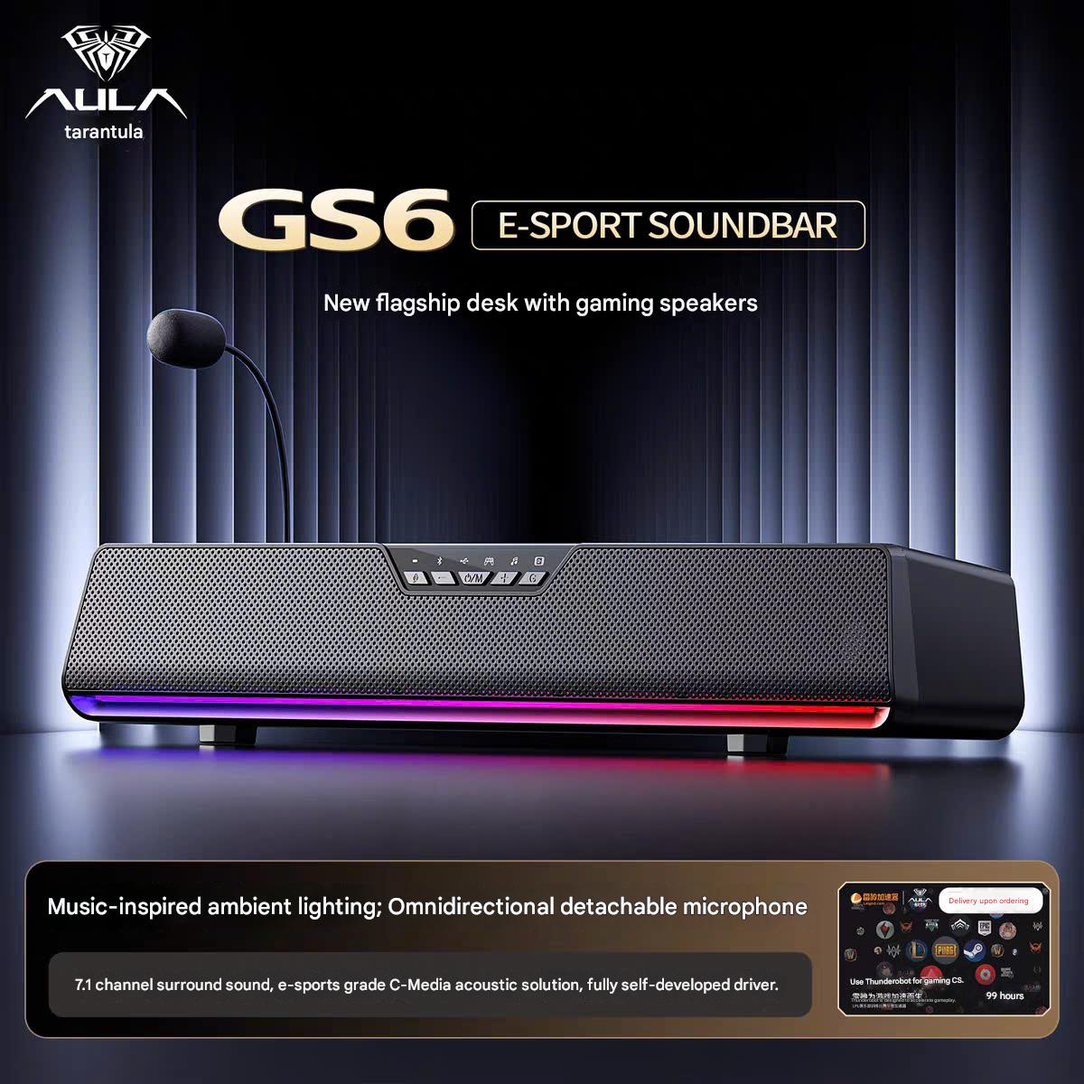 [Hỏa Tốc] Loa Audio Soundbar Esport Gaming AULA GS6 ÂM Vòm 7.1 Có ...