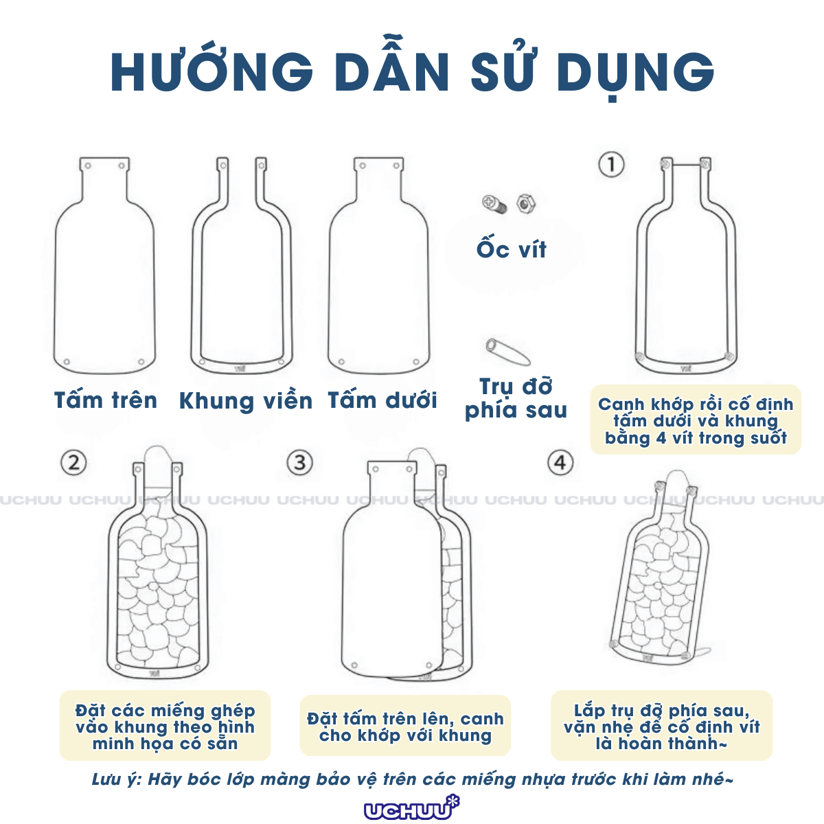 Đồ Chơi Xếp Hình DIY Cho Bé UCHUU Nhựa Mica Trong Suốt, Hoạt Hình ...