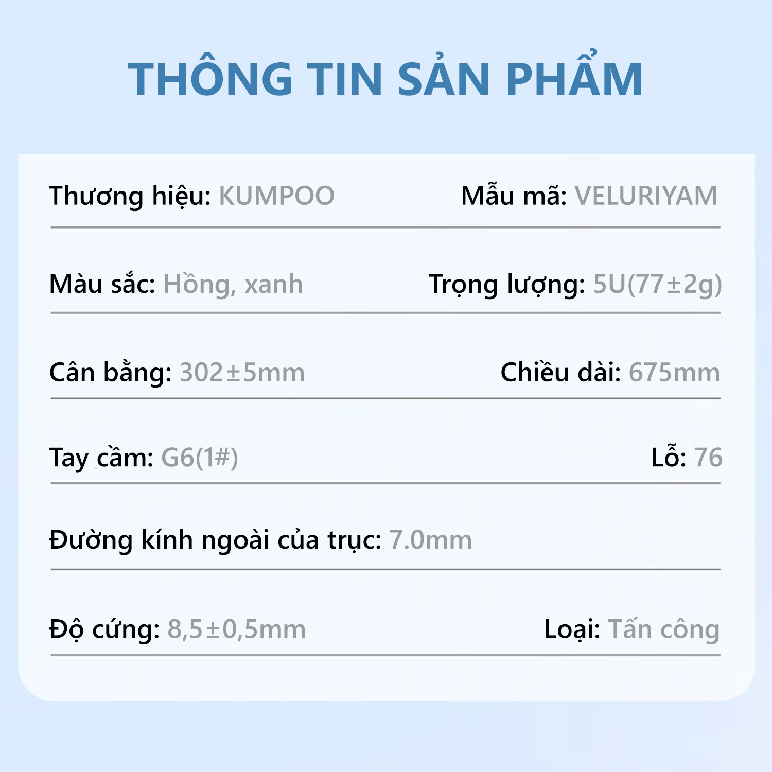 Vợt cầu lông Kumpoo Veluriyam 5U chính hãng sợi carbon căng sẵn 10.5kg ...