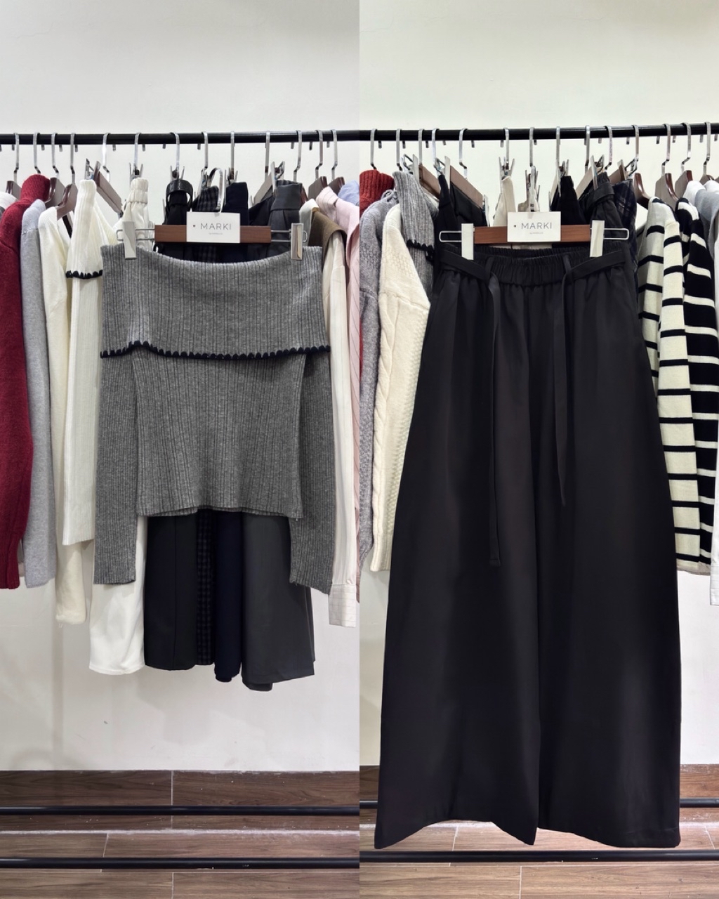 MARKI/ ÁO LEN TRỄ VAI PHỐI VIỀN ĐEN A555 | Shopee Việt Nam