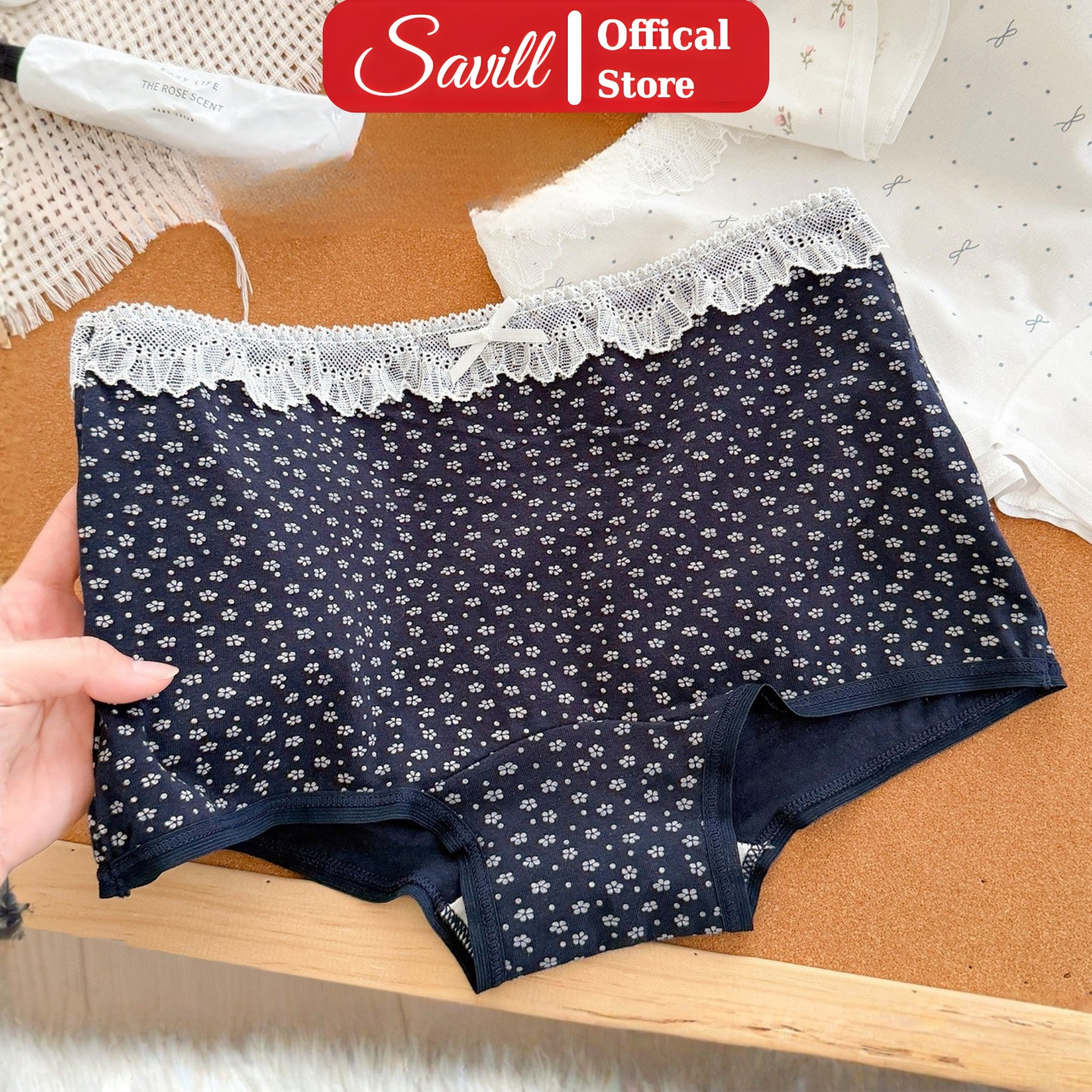 [ BST TẾT 2026 ] Combo 3 quần lót nữ cotton phối ren, Quần boxer nữ co ...