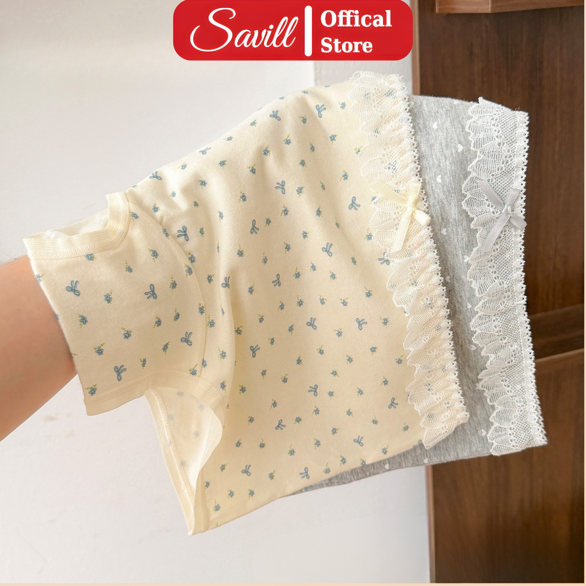 [ BST TẾT 2026 ] Combo 3 quần lót nữ cotton phối ren, Quần boxer nữ co ...