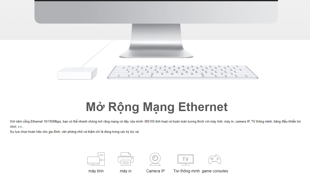 Bộ chia mạng Mercusys 10/100Mbps | 5 Port MS105 / 8 Port MS108 | Cắm và ...