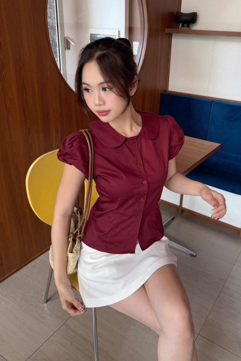 [RÁCH STORE] Áo Kiểu - 559 - Cổ Sen - Chiết 1 Li - Cột Dây Sau | Shopee ...