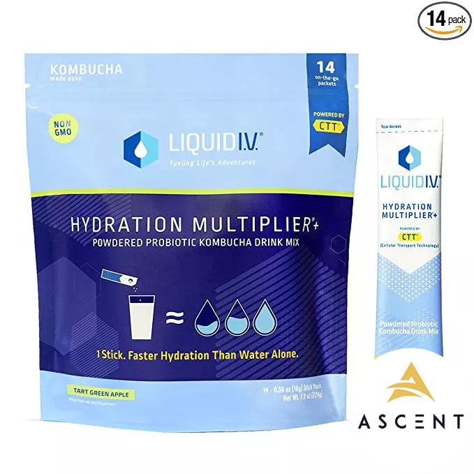 Bột điện giải hỗ trợ tiêu hóa Liquid IV Multiplier+ Probiotic Kombucha ...