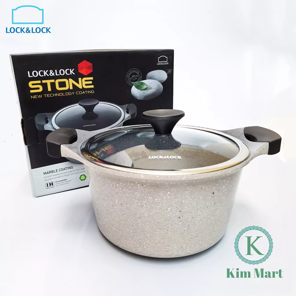 Nồi Đá Lock&Lock Stone LCA6244D 24cm Lòng Chống Dính Siêu Bền Đáy Từ ...
