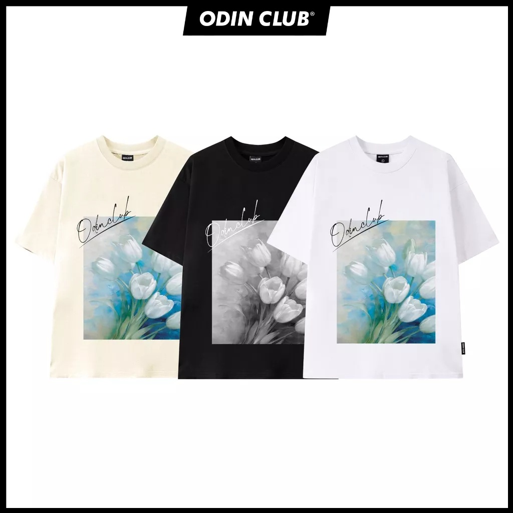 Áo Thun Oversize Tulips ODIN CLUB, Áo phông chất liệu 100% cotton co ...
