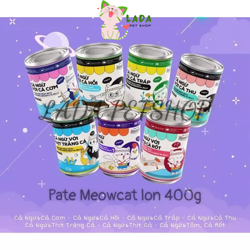 Pate Meowcat lon 400gr- 7 vị, Pate cho mèo Meowcat | Shopee Việt Nam