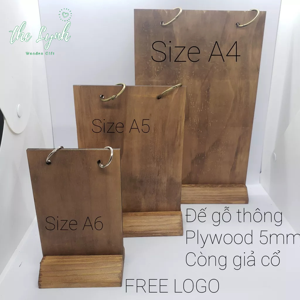 Standee Đế gỗ Menu để bàn có khoen tròn - Free Logo | Shopee Việt Nam