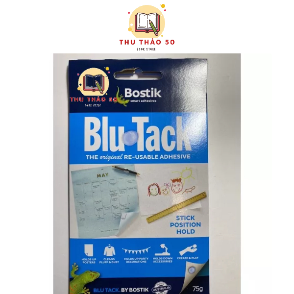 Keo đất dẻo, keo đất sét dính nail, dán mô hình, làm móng, vệ sinh tai nghe Blue Tack Bostik 75g ...