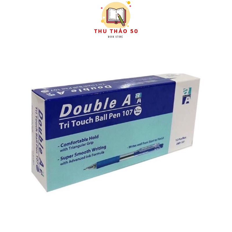 Hộp 12 cây bút Double A Tri Touch xanh. - Văn phòng phẩm Thu Thảo ...
