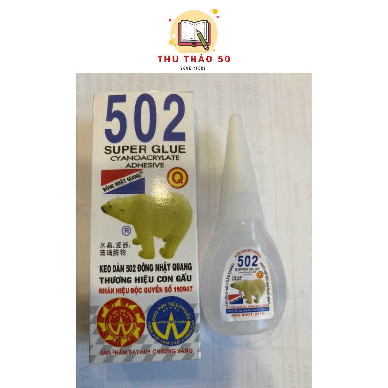 Keo đa năng siêu dính 502 hiệu Đông Nhật Quang Super Glue ( hình con gấu) - Văn phòng phẩm Thu ...