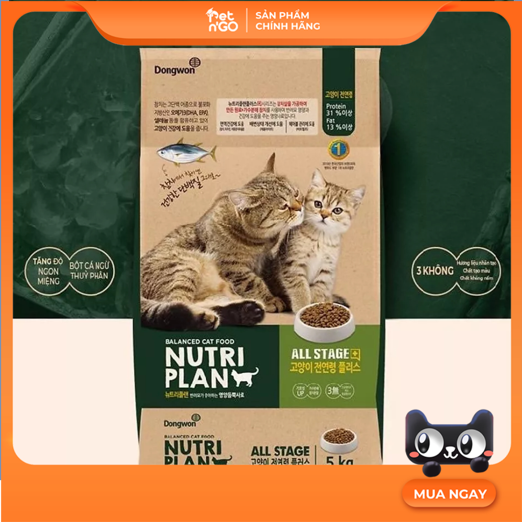 Thức ăn hạt cho Mèo Nutri Plan 5kg - Hàn Quốc cho mọi lứa tuổi - date ...