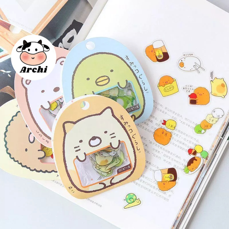 Bộ 50 hình dán sticker họa tiết dễ thương để trang trí album / nhật ký ...