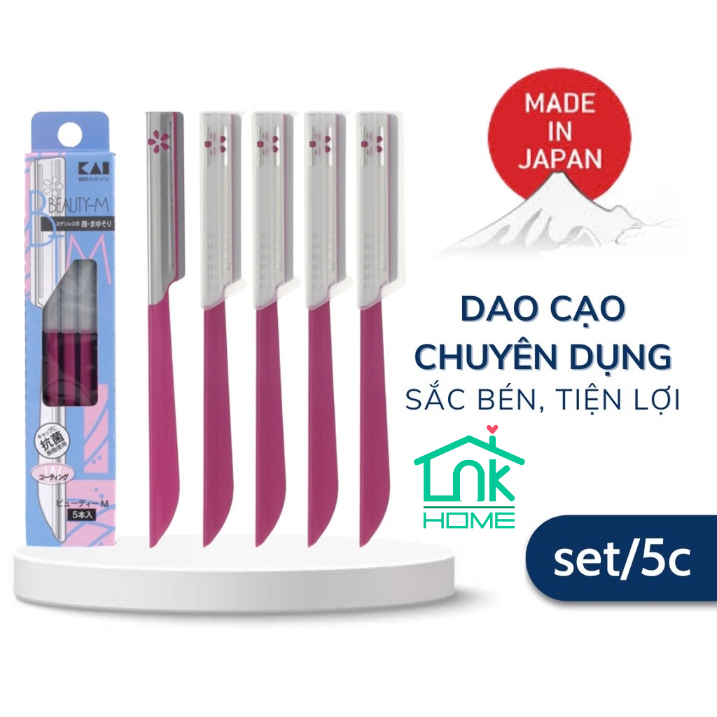 Hộp 5 Dao cạo lông mày, lông mặt KAI hàng Nhật | Shopee Việt Nam