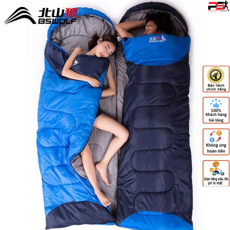 [CHÍNH HÃNG] Túi ngủ du lịch, cắm trại, dã ngoại BSWOLF - SL010. Polyester 190T chống thấm.bền ...