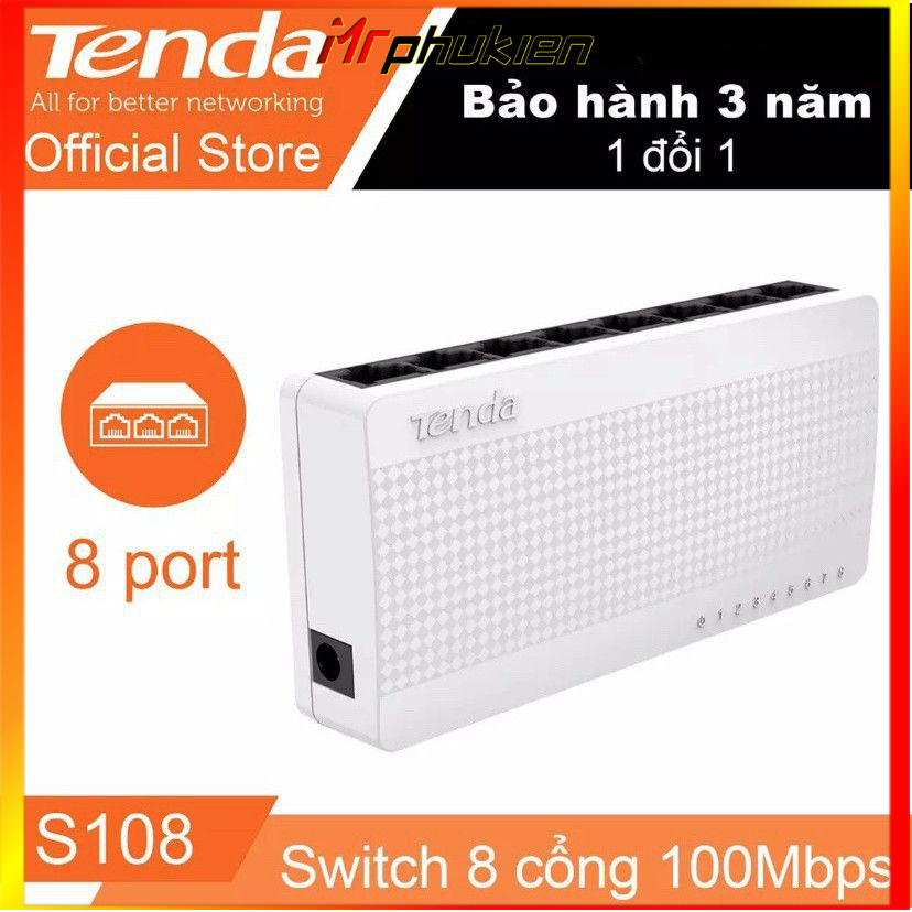 HUB CHIA CỔNG LAN, SWITCH TENDA 8 PORT 10/100 ( S108) - MRPHUKIEN ...