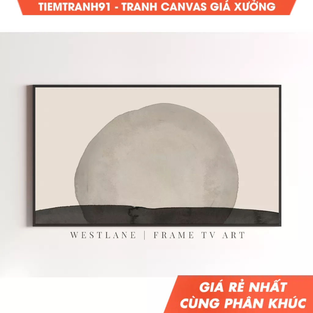 Tranh treo tường, Modern Landscape Frame TV Art Neutral Abstract ...