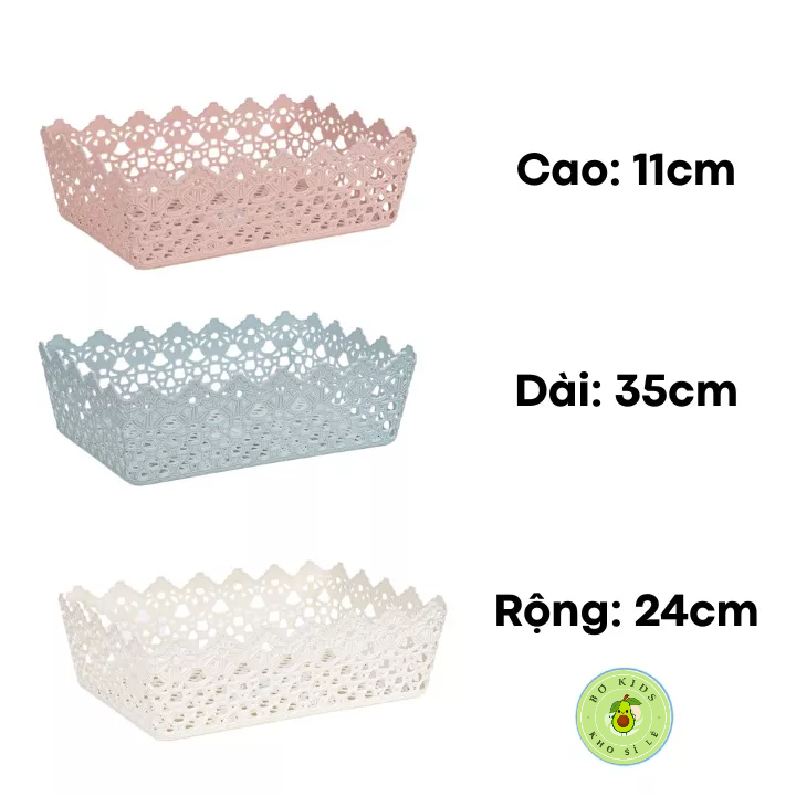 Rổ hoa chữ nhật đựng đồ đa năng việt nhật (3563) Rổ hoa đựng đồ văn ...