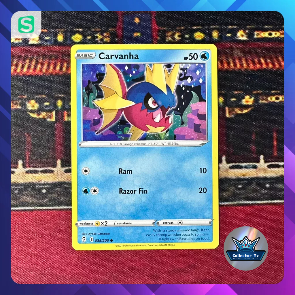 Thẻ bài Pokémon hệ Nước: Carvanha - 035/203 - Common | Shopee Việt Nam