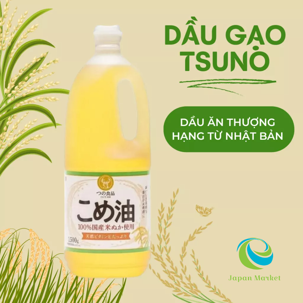 Dầu Gạo Tsuno 1500g Số 1 Nhật Bản Giàu Vitamin, Không Biến Đổi Chất Khi Chiên Rán | Shopee Việt Nam