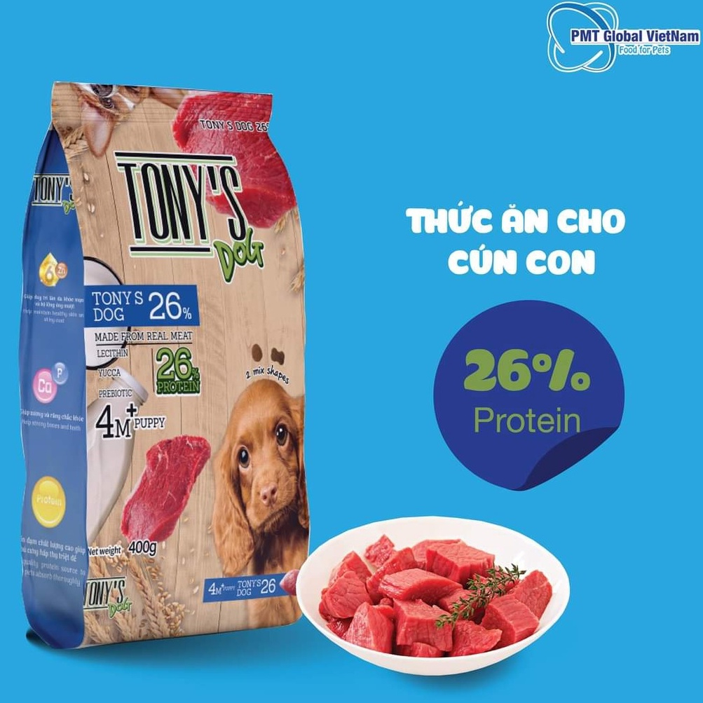 Thức ăn cho chó con Tony Dog 10kg 25 gói 400g date 12/01/2025 Sale ...