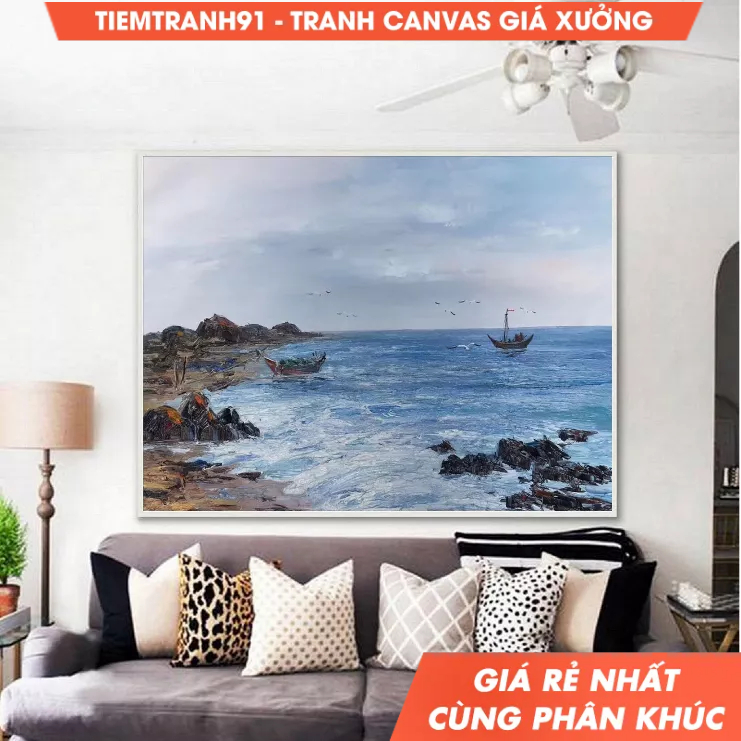 Tranh treo tường, Original Ocean Painting, Sunset Landscape painting ...